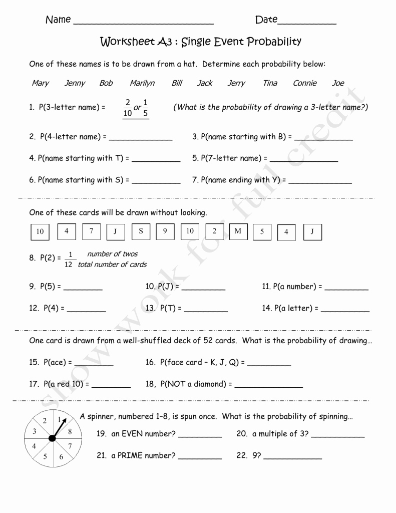 50 Probability Of Compound Events Worksheet