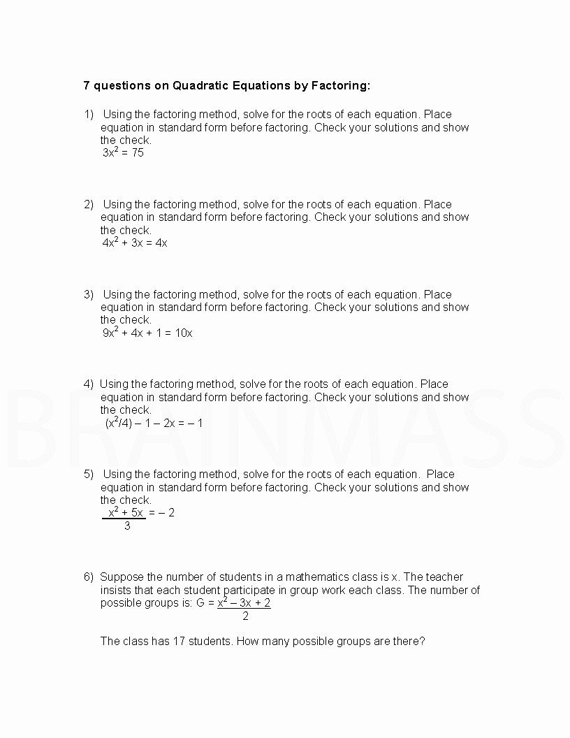 50 Quadratic Formula Worksheet With Answers