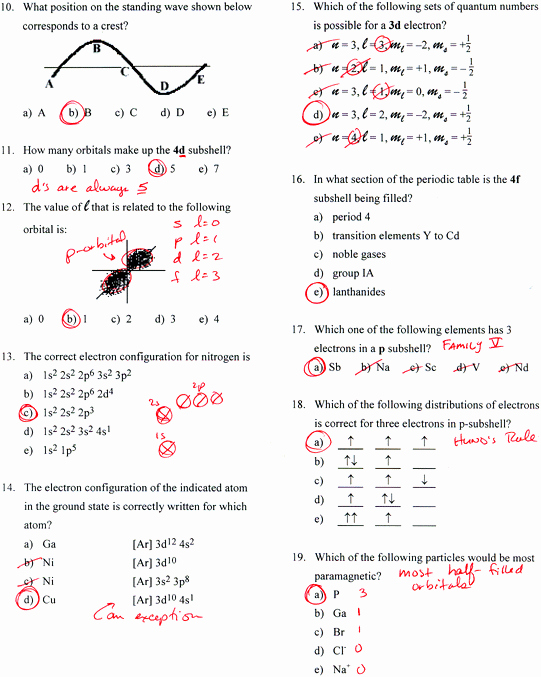 Quantum Numbers Practice Worksheet