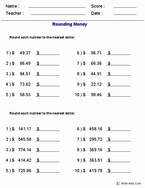 50 Rounding Decimals Worksheet 5th Grade Chessmuseum Template Library