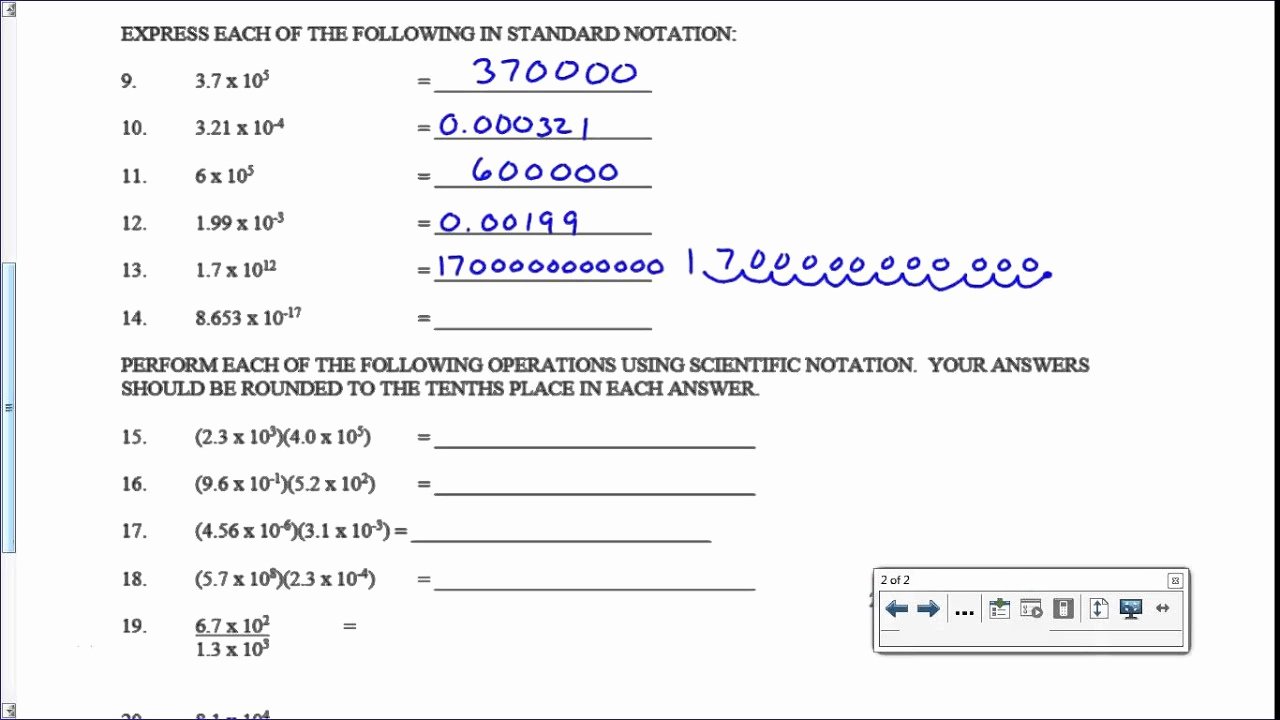 50 Scientific Notation Worksheet Answers