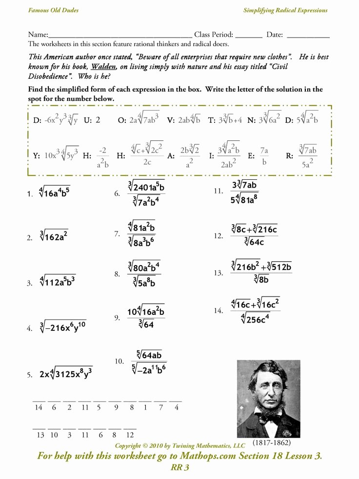 50 Simplifying Radicals Worksheet Answer Key Chessmuseum Template Library