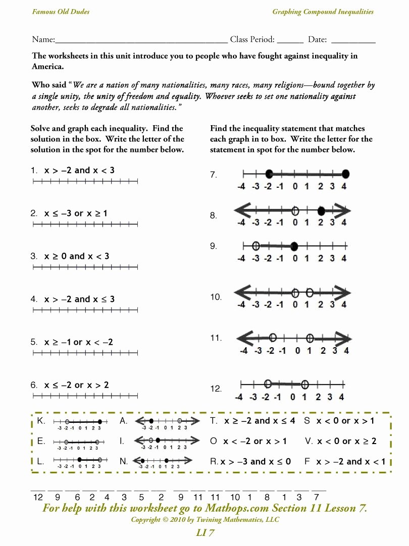 50 Solving Compound Inequalities Worksheet Chessmuseum Template Library