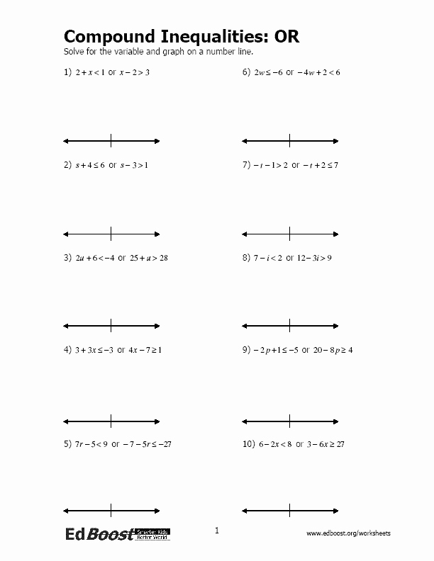 50 Solving Compound Inequalities Worksheet Chessmuseum Template Library
