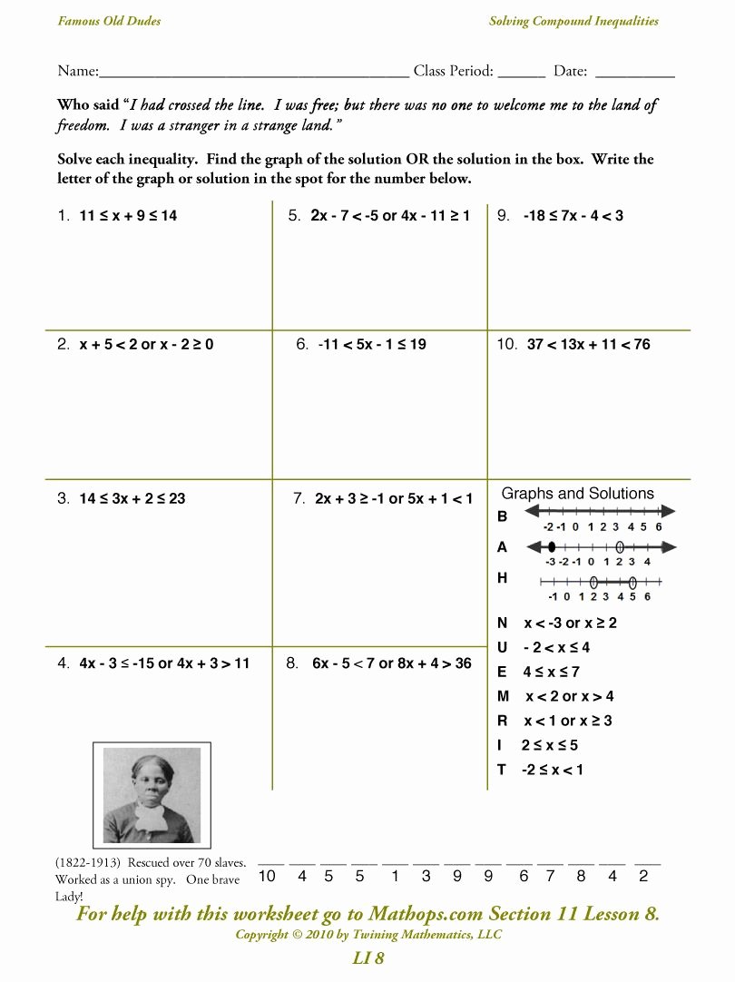 50 Solving Compound Inequalities Worksheet Chessmuseum Template Library