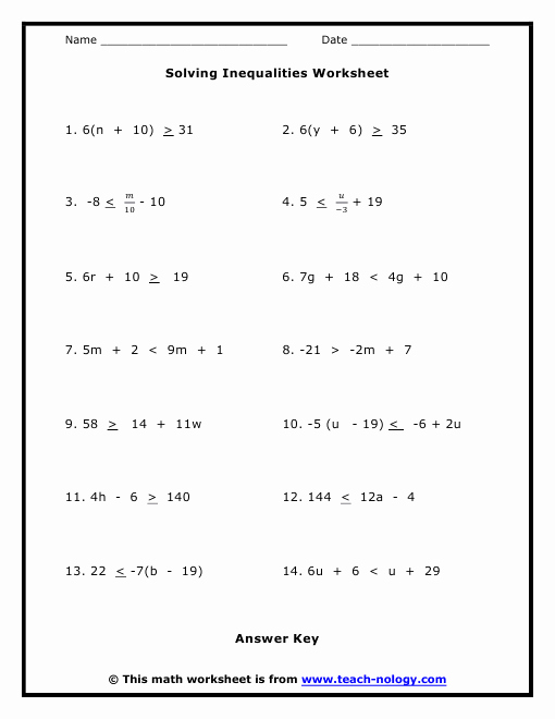 50 Solving Equations And Inequalities Worksheet 50 Solving Equations And Inequalities Worksheet