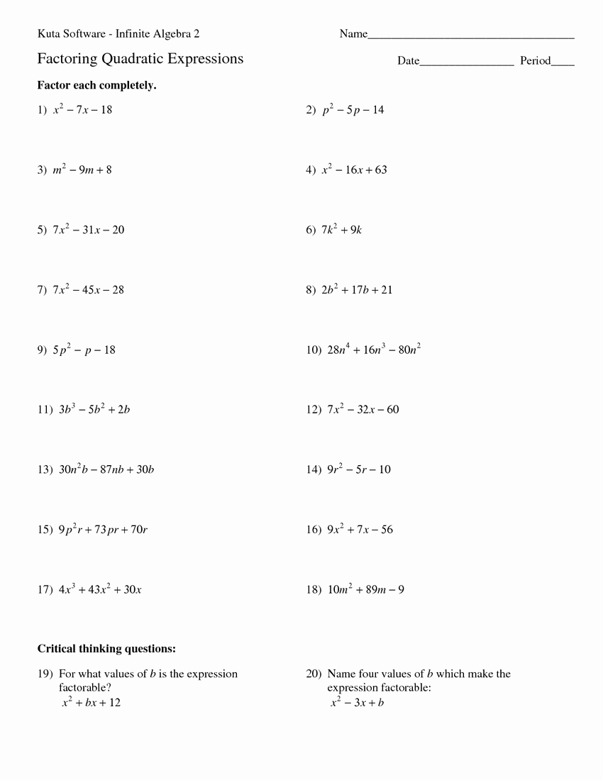 46 Solving Equations By Factoring Worksheet 46 Solving Equations By Factoring Worksheet