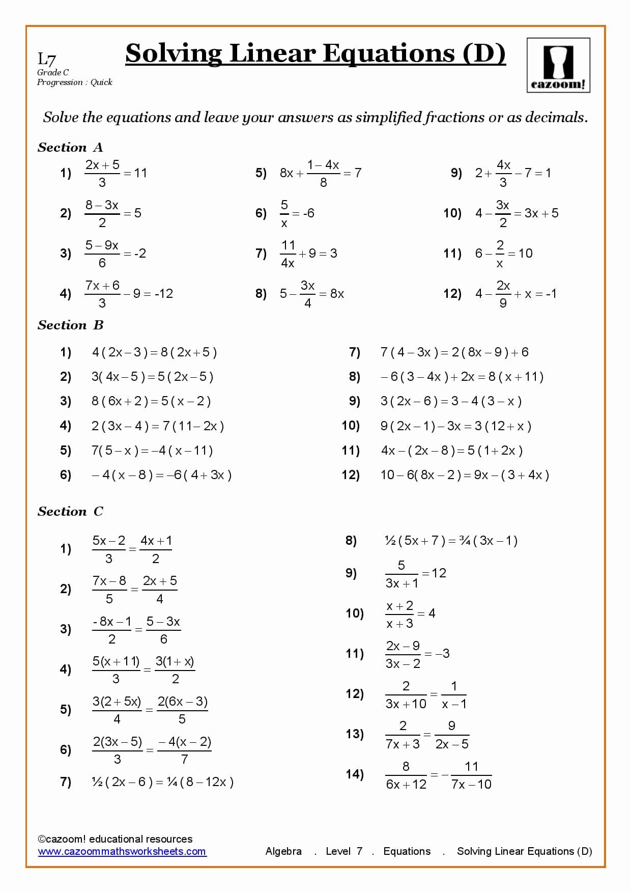 50 Solving Equations With Fractions Worksheet 50 Solving Equations With Fractions Worksheet