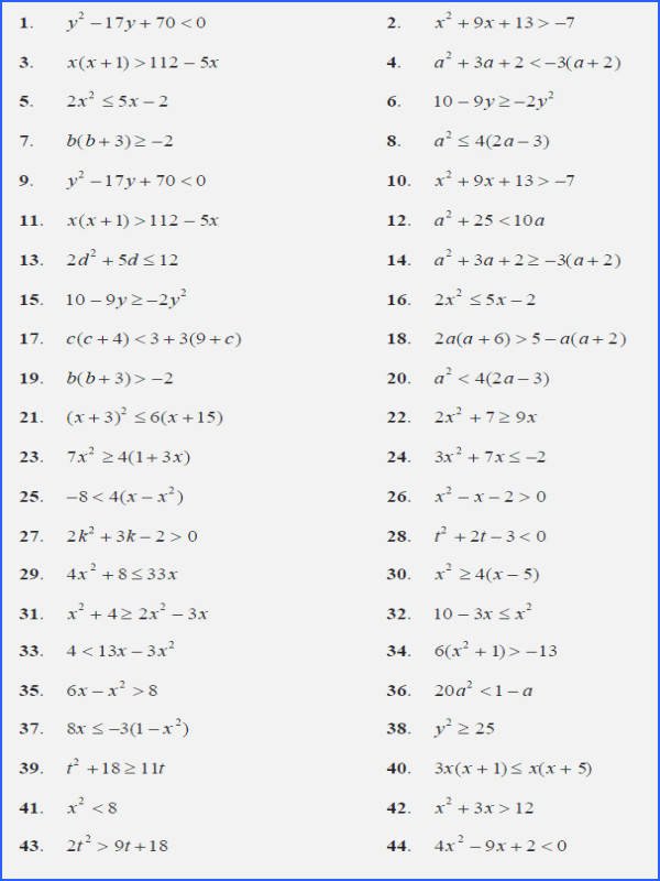 50 Solving Inequalities Worksheet Answer Key Chessmuseum Template Library