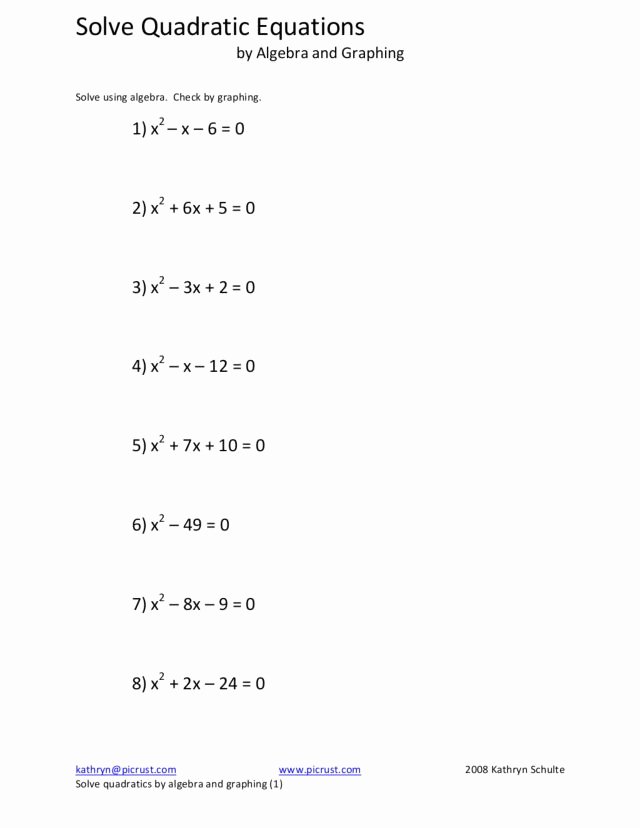 47 Solving Quadratic Equations Worksheet