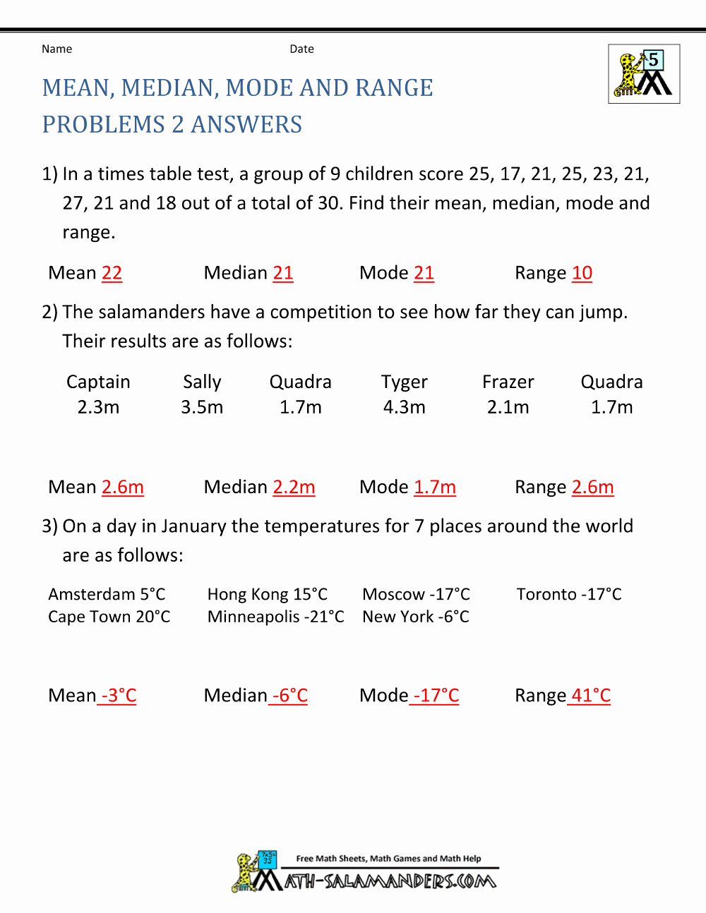 50 Standard Deviation Worksheet With Answers