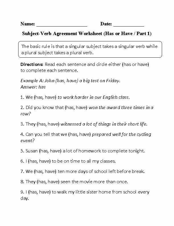 50 Subject Verb Agreement Worksheet Chessmuseum Template Library 50 Subject Verb Agreement Worksheet Chessmuseum Template Library
