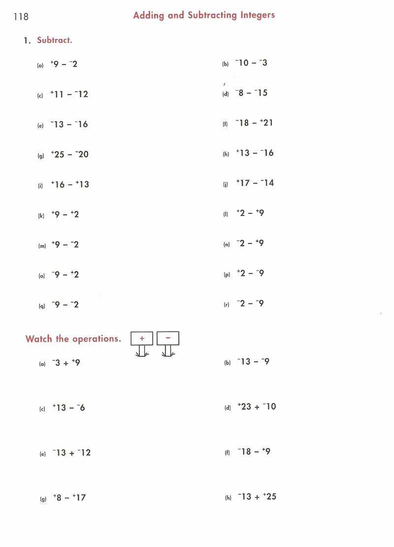 48 Subtracting Integers Worksheet Pdf
