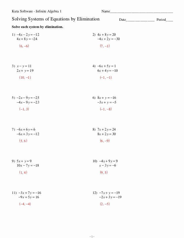 50 Systems Of Equations Worksheet Pdf
