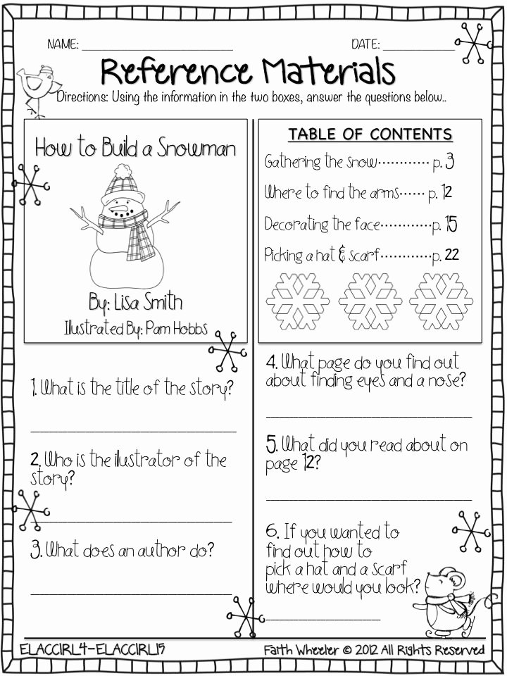50 Text Features Worksheet 3rd Grade