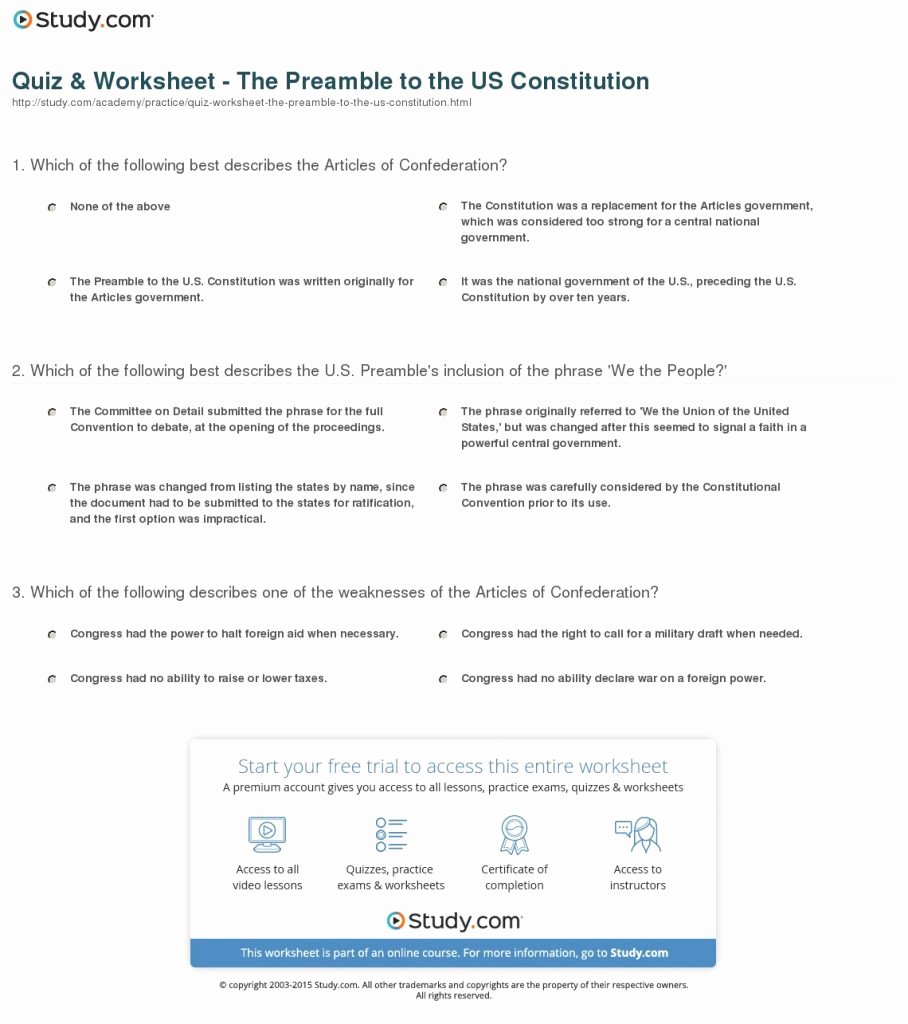 50 The Constitution Worksheet Answers 50 The Constitution Worksheet Answers