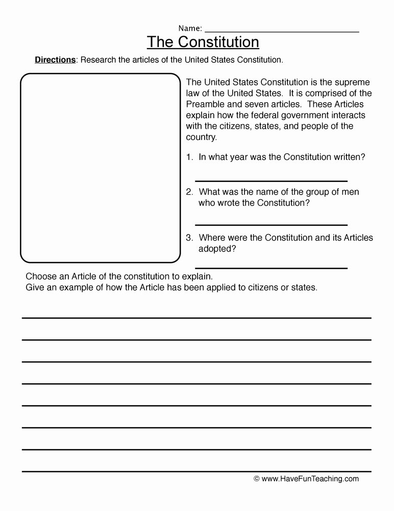50 The Us Constitution Worksheet Chessmuseum Template Library