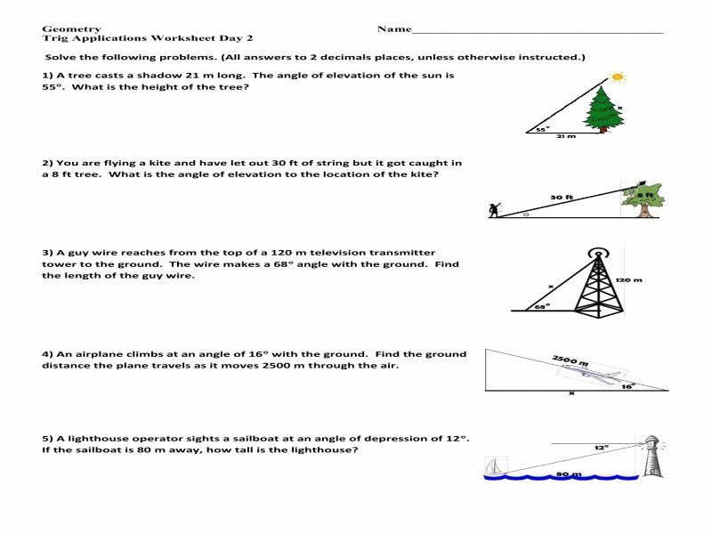 50 Trigonometry Word Problems Worksheet Answers Chessmuseum Template 