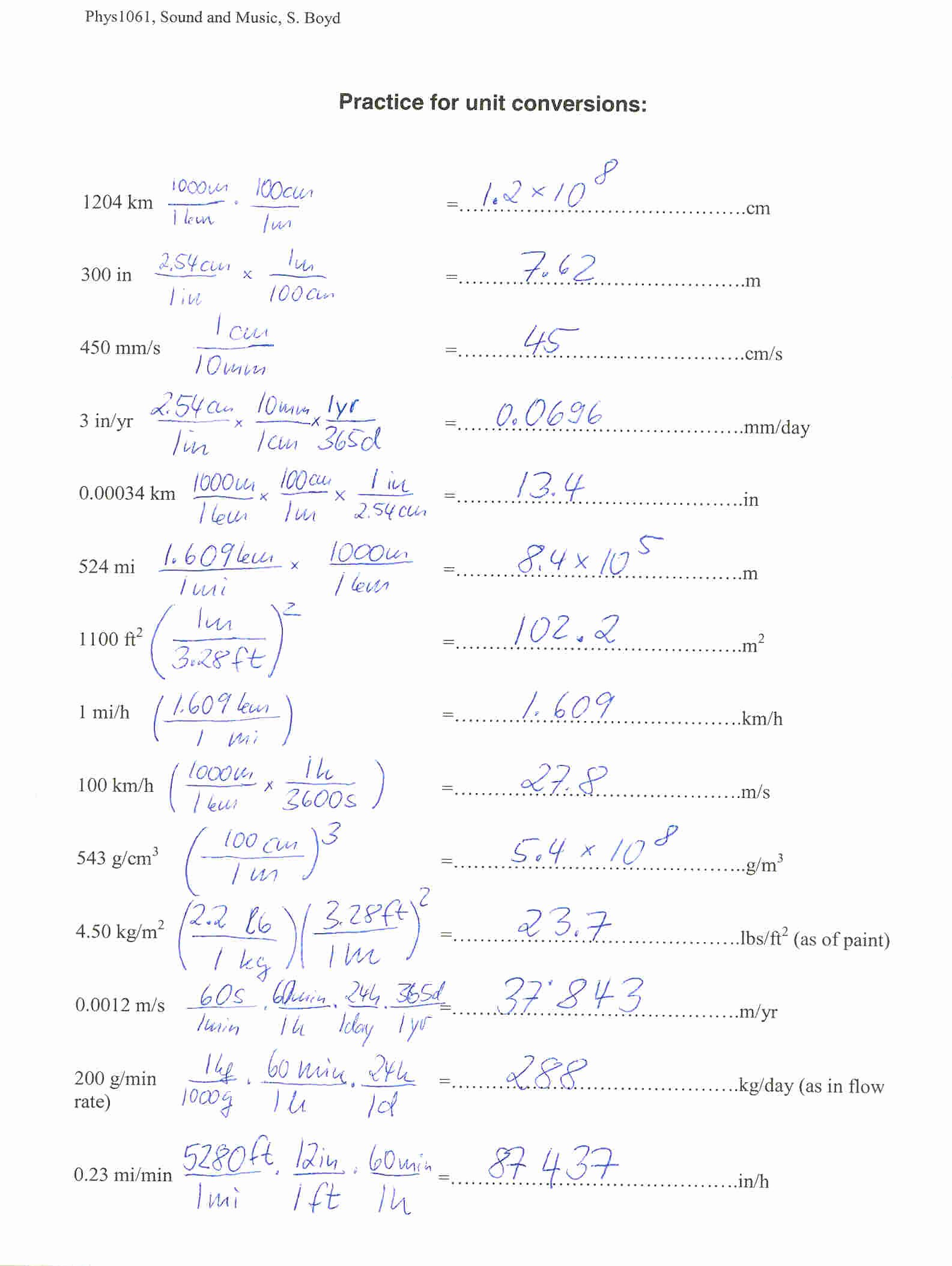 50 Unit Conversion Worksheet Answers