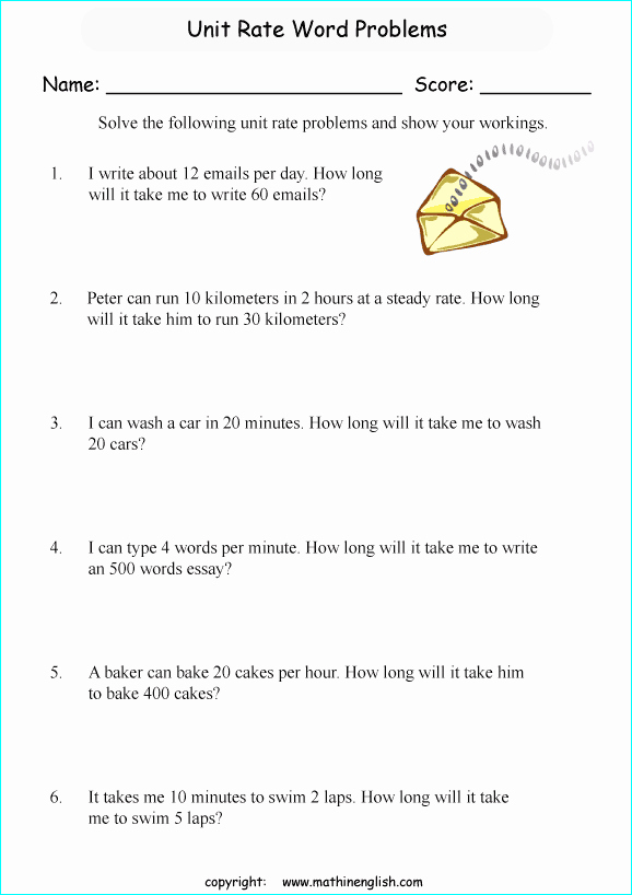 50 Unit Rate Worksheet 7th Grade