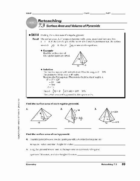 50 Volume Of Pyramids Worksheet