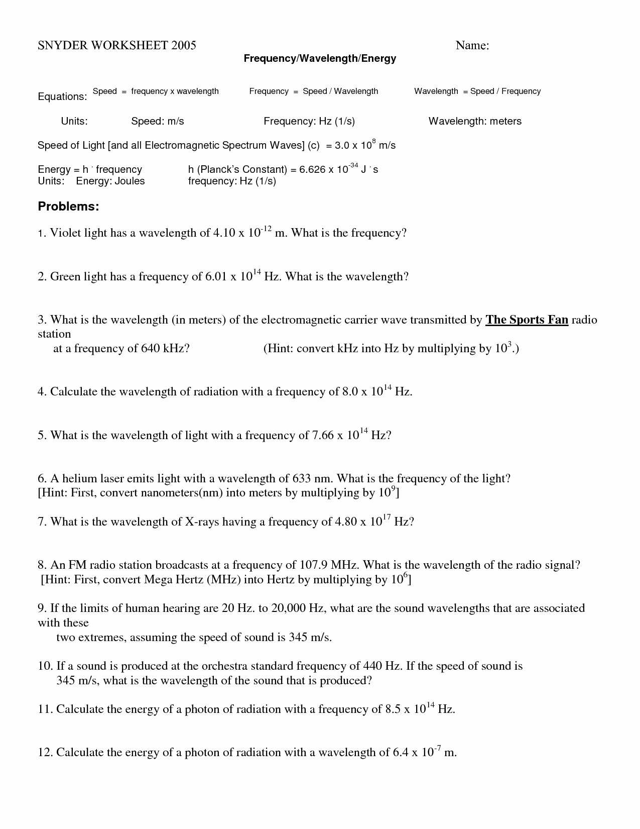 50 Wave Worksheet Answer Key 50 Wave Worksheet Answer Key