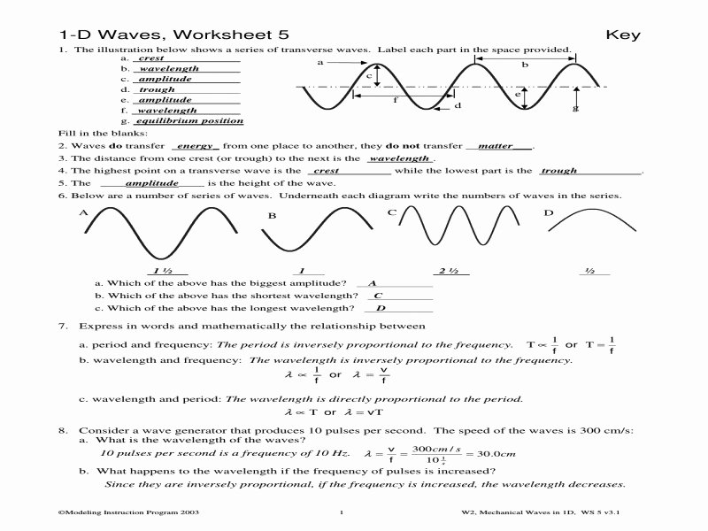 50 Waves Review Worksheet Answer Key